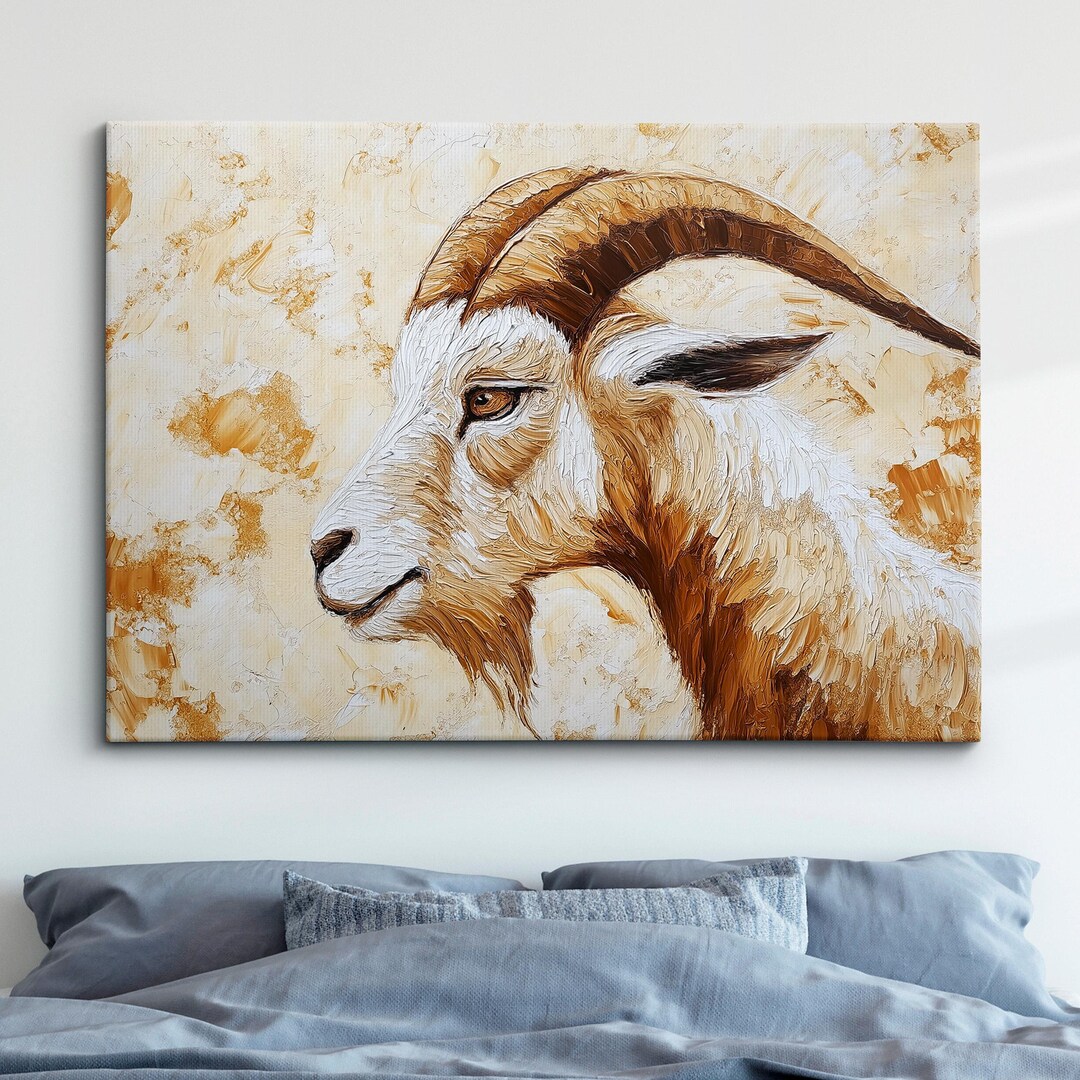 Minimal Iconic Sheep Abstract Lamb Oil Painting Animal Splatter Style ...
