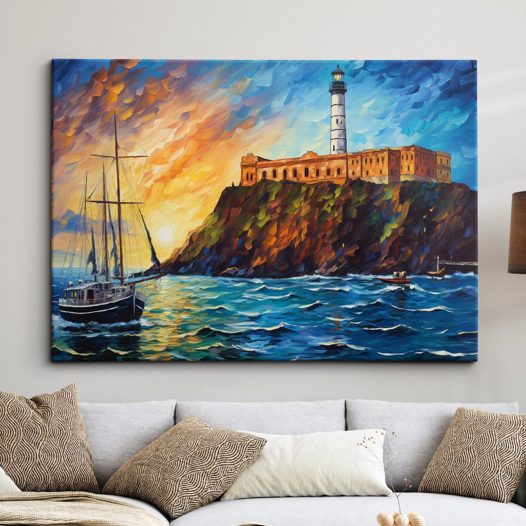Alcatraz San Francisco London Bridge Landmark Oil Painting Style Wall ...