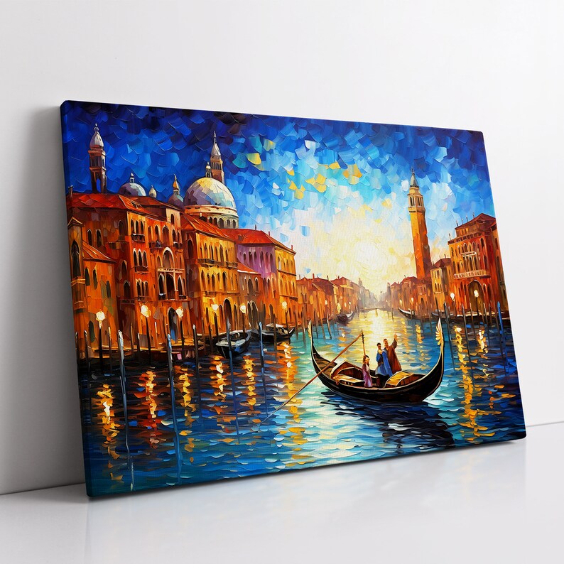 Venice Canal Gondola Italy Starry Night Painting Van Gogh Wall Art ...