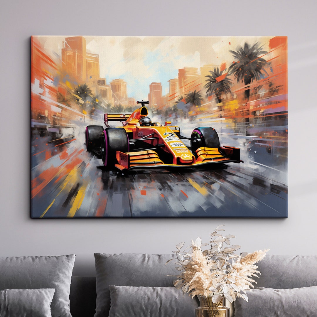 Formula 1 Racing Las Vegas F1 Sport Abstract Modern Painting Wall Art ...