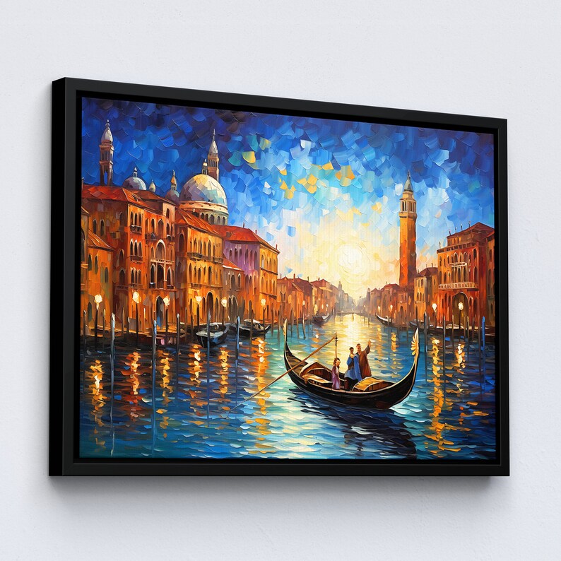 Venice Canal Gondola Italy Starry Night Painting Van Gogh Wall Art ...