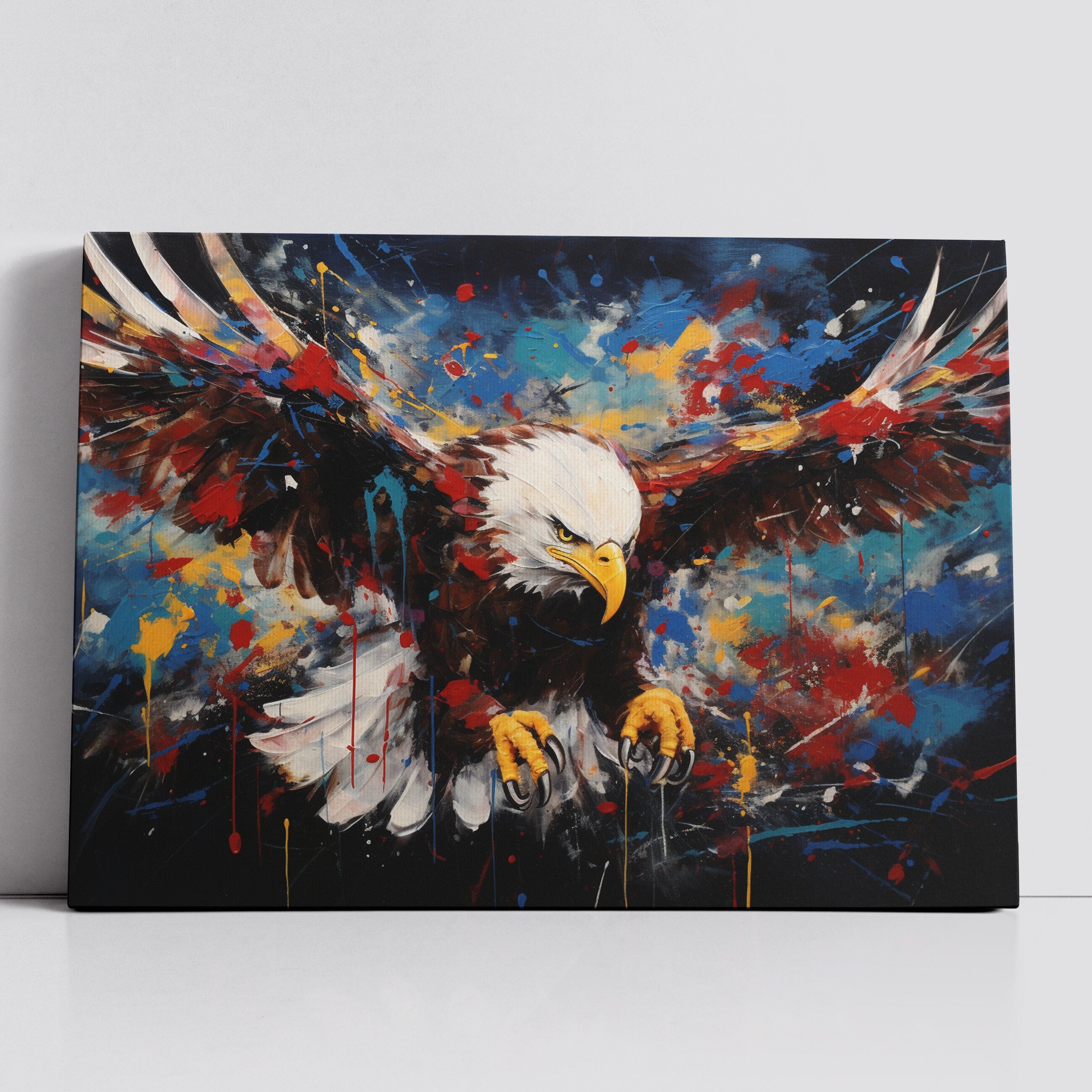 Bald Eagle Bird Abstract Modern Painting Splatter Wall Art - Etsy