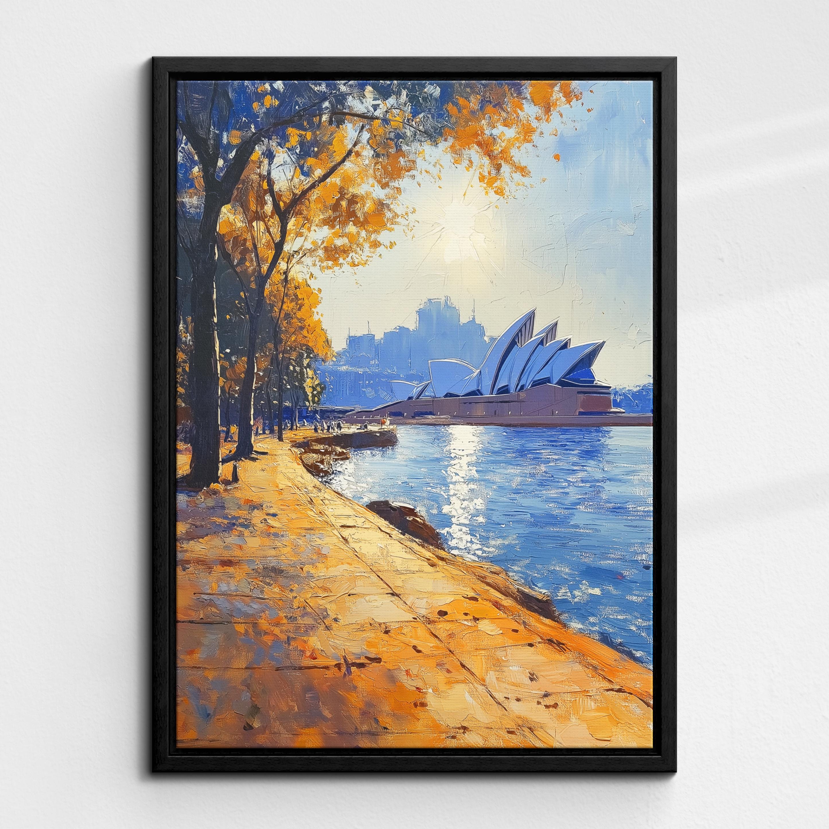 Sydney Opera House Abstract Painting Palette Knife Strokes Style Wall ...