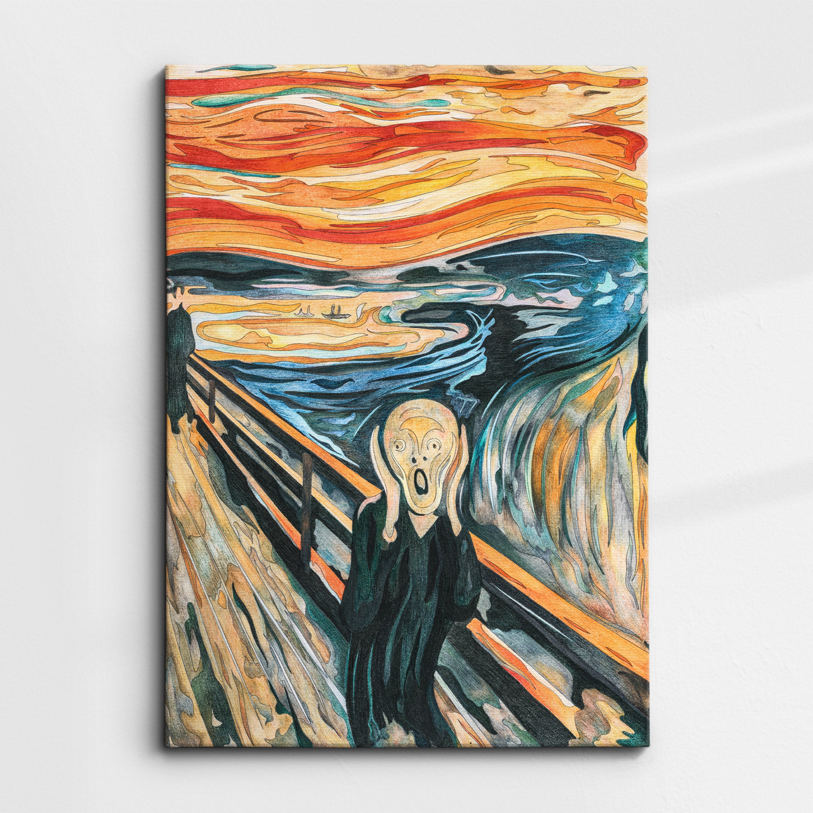 The Scream Famous Painting 1893 Edvard Munch Expressionism Wall Art ...