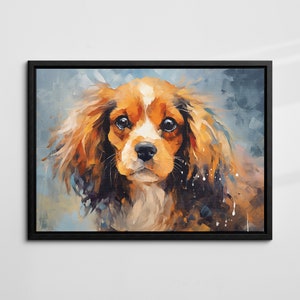 Cavalier King Charles Spaniel Crown Dog Pet Abstract Modern Painting ...