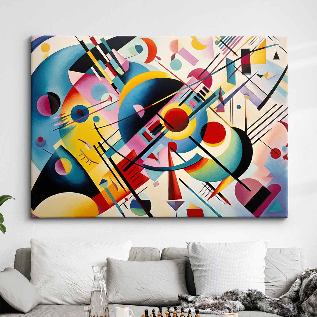 Geometric Wassily Kandinsky Style Abstract Oil Painting Wall Art ...