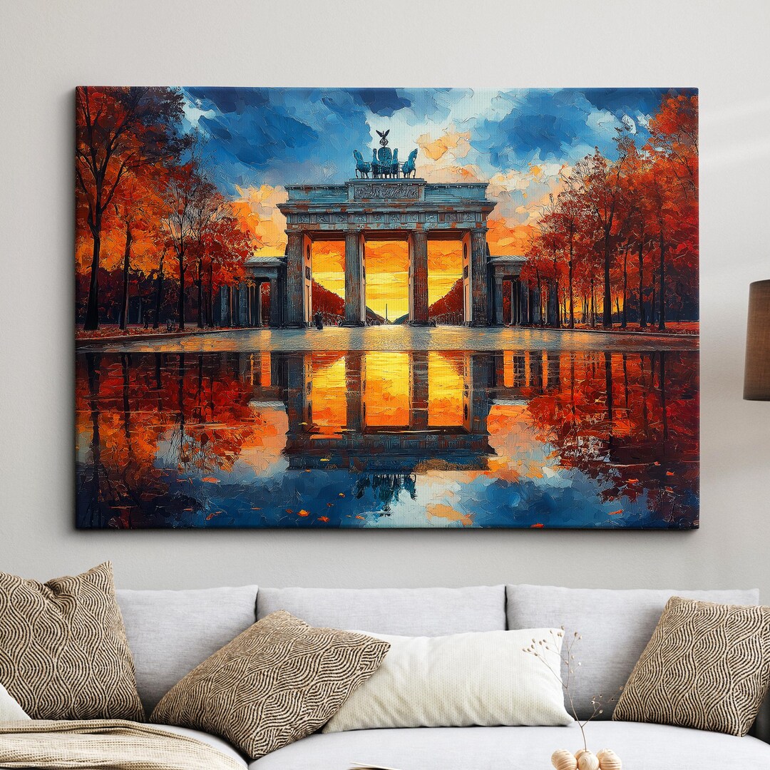 The Brandenburg Gate Landmark Abstract Oil Painting Wall Art, Framed ...