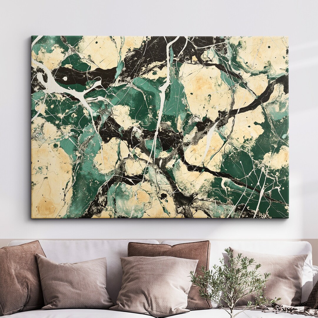 Jackson Pollock Inspired Free Form Abstract Oil Painting Wall Art ...