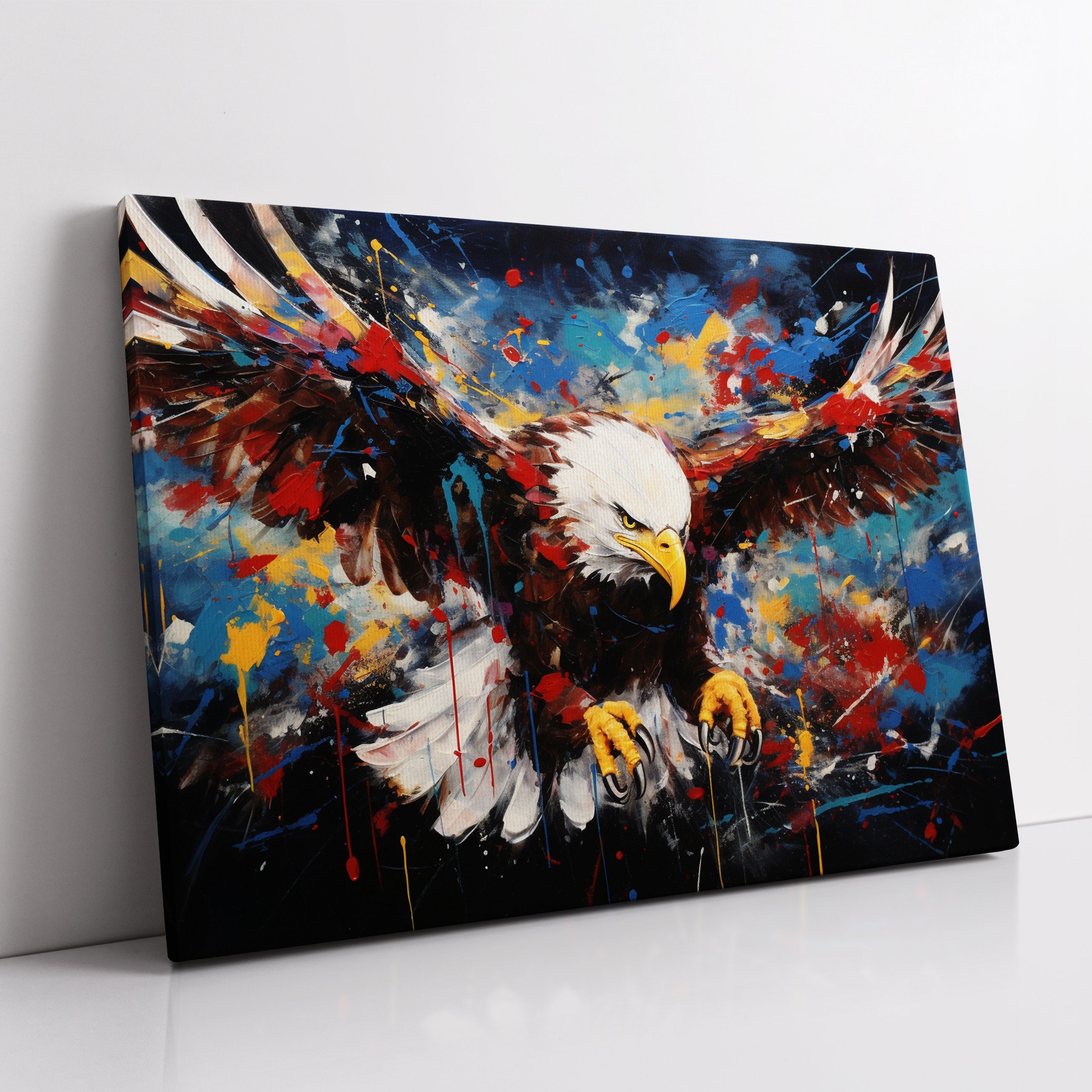 Bald Eagle Bird Abstract Modern Painting Splatter Wall Art - Etsy