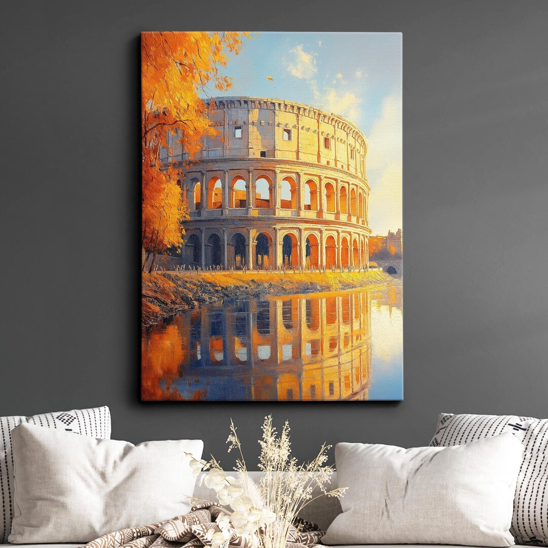 The Colosseum Rome Abstract Italian Landmark Modern Painting Wall Art ...