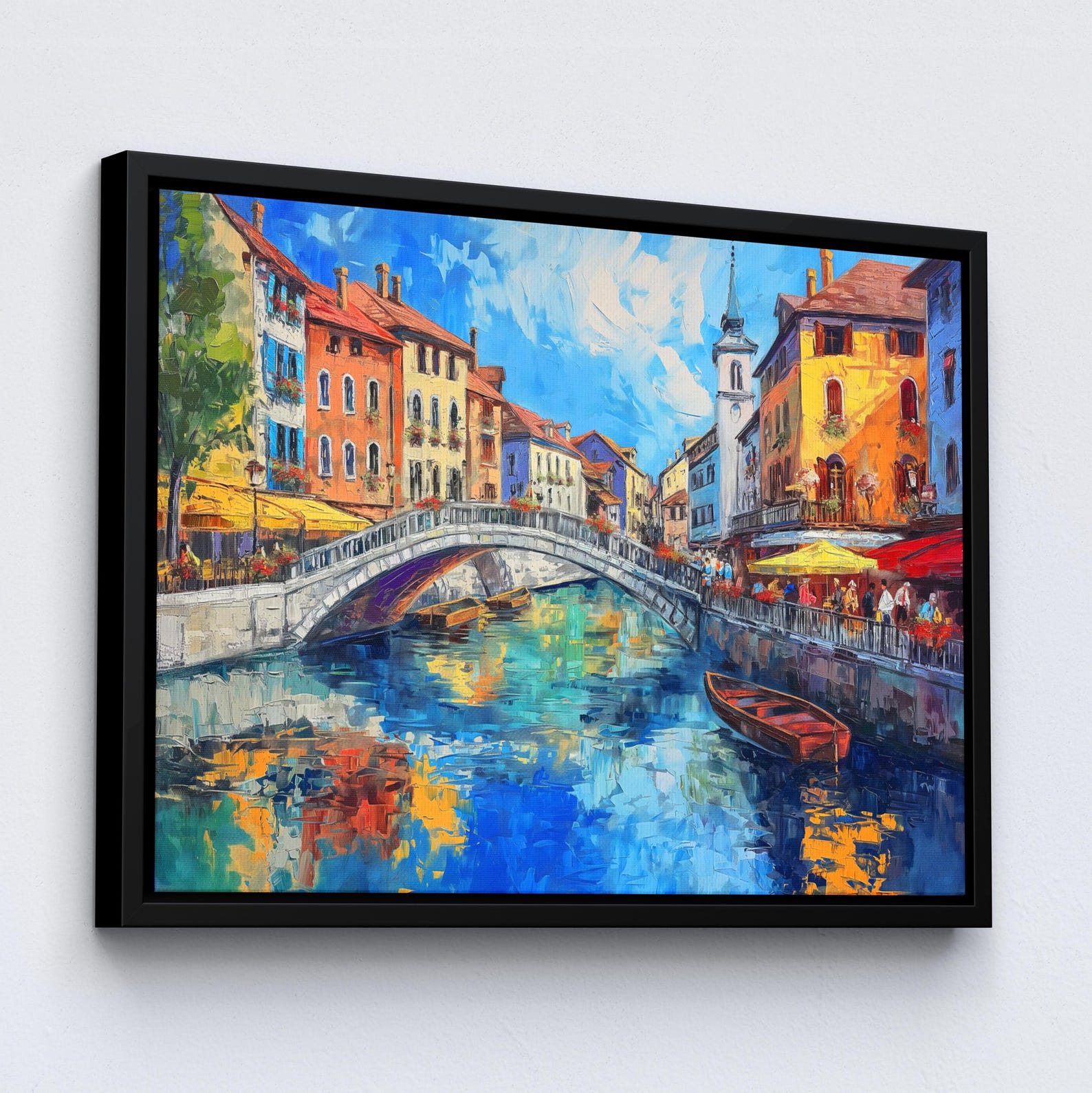 Venice Italy Gondola Boat River Landmark Oil Painting Watercolor Wall ...