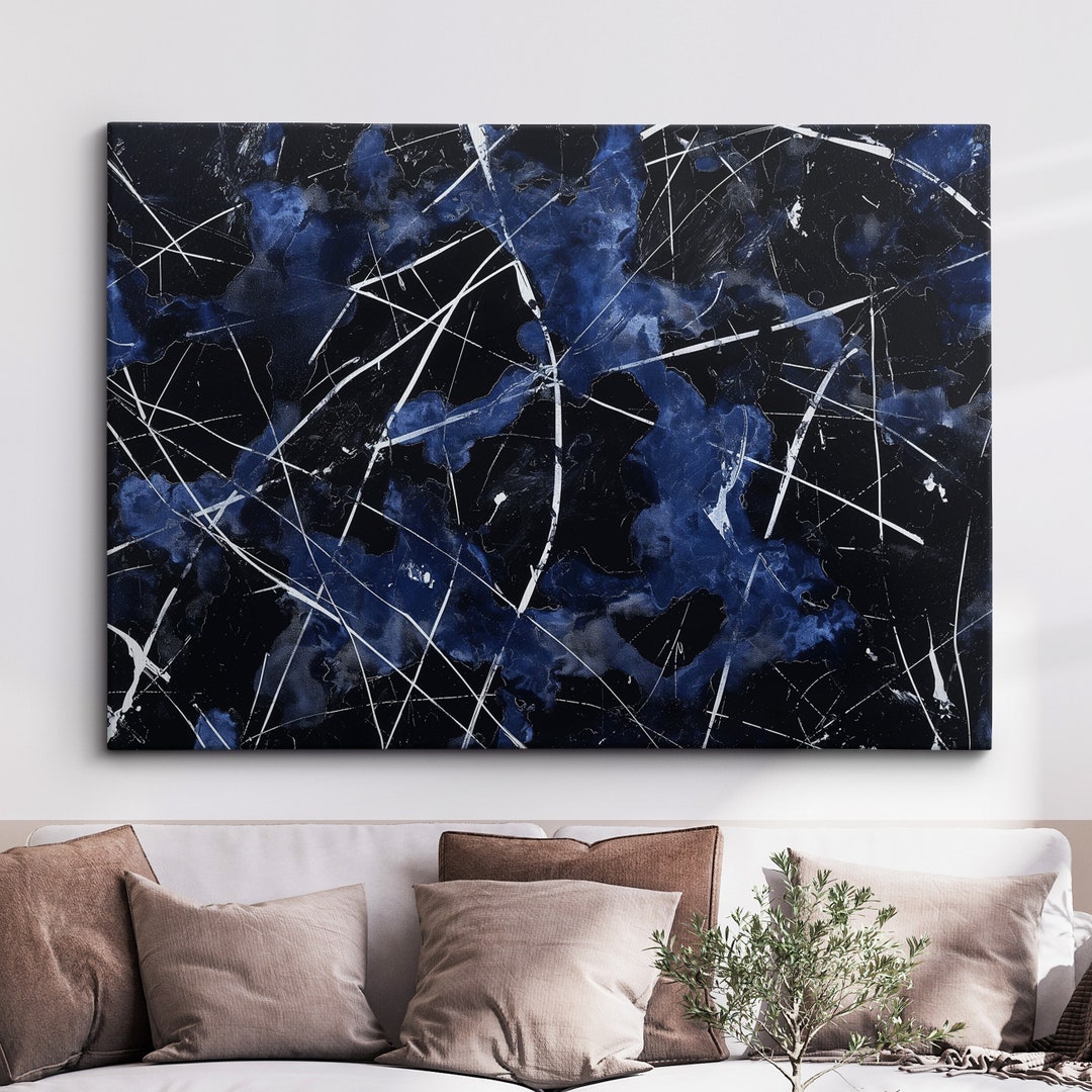 Jackson Pollock Inspired Free Form Abstract Oil Painting Wall Art ...