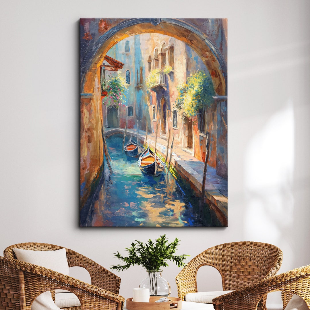 Venice Italy Canal Cathedral Abstract Modern Colourful Europe Painting ...