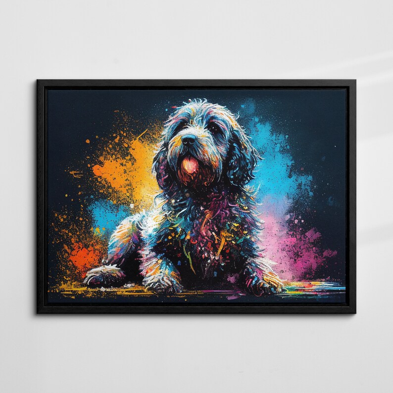 Colorful Cockapoo Dog Pet Abstract Modern Oil Painting Wall - Etsy UK