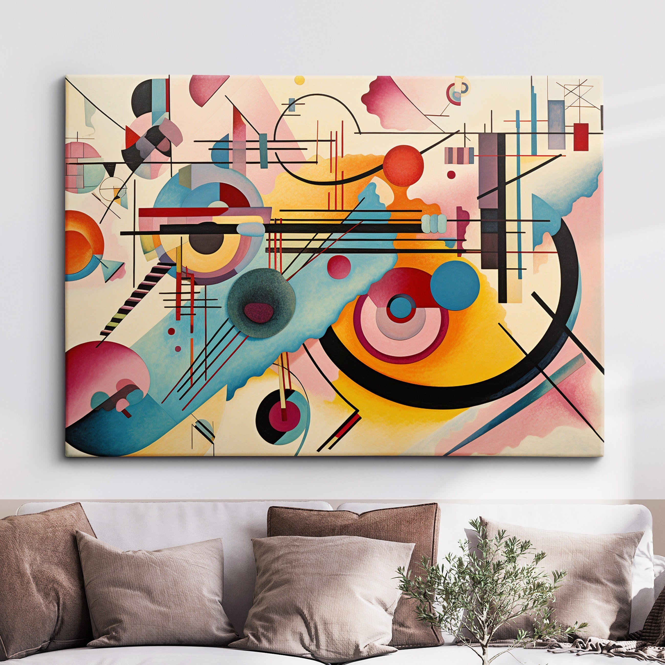 Geometric Wassily Kandinsky Style Abstract Oil Painting Wall - Etsy