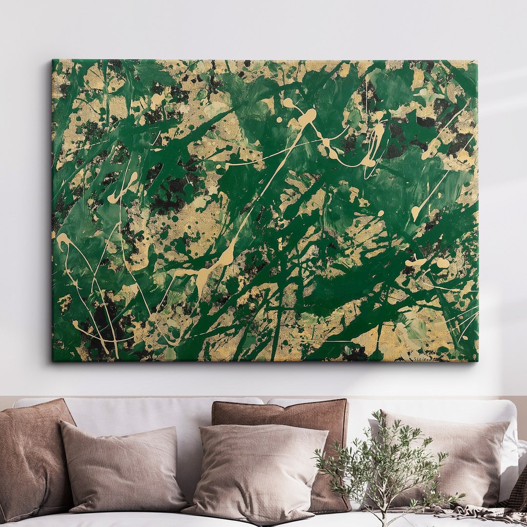 Jackson Pollock Inspired Free Form Abstract Oil Painting Wall Art ...