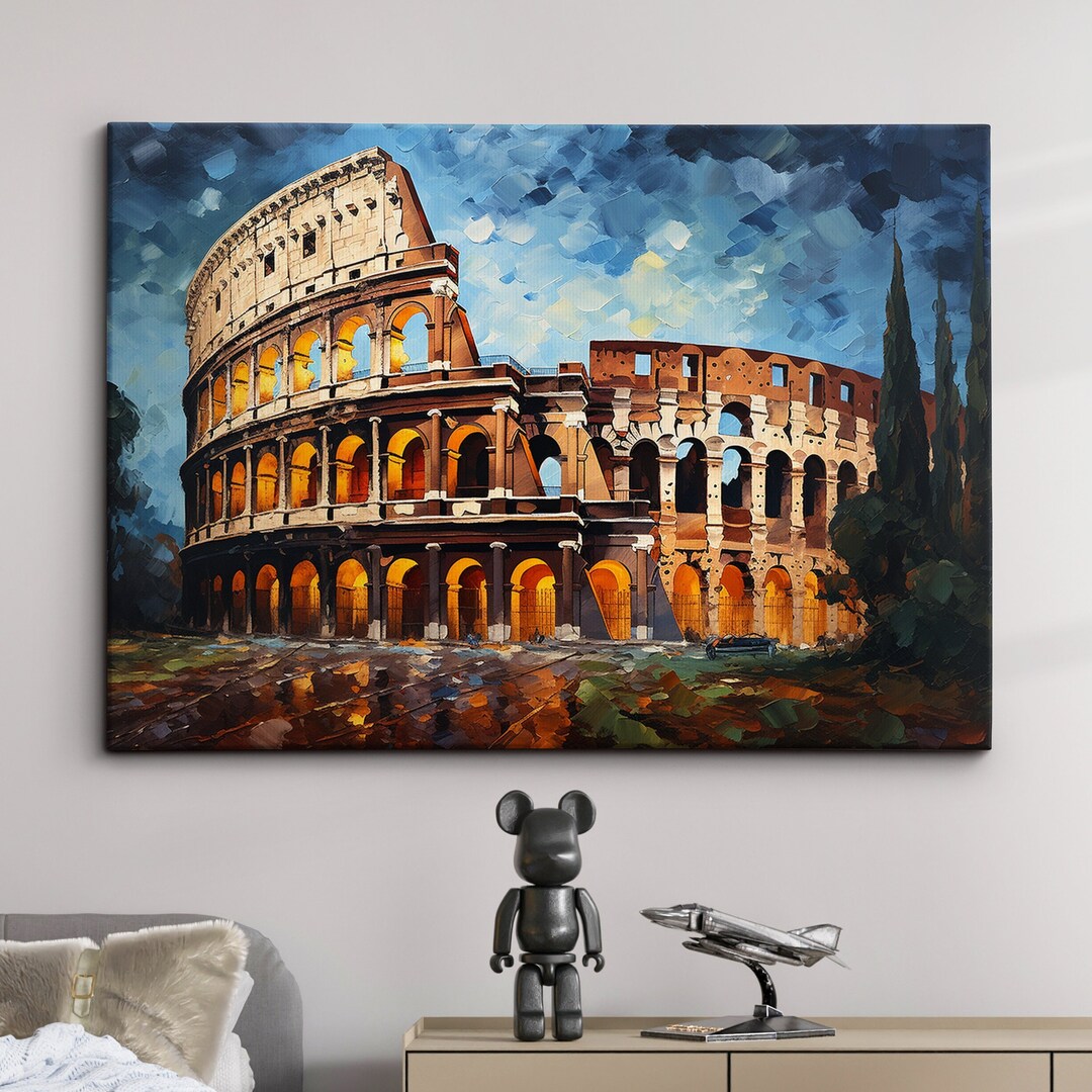The Colosseum of Rome Abstract Oil Painting Van Gogh Style Wall Art ...