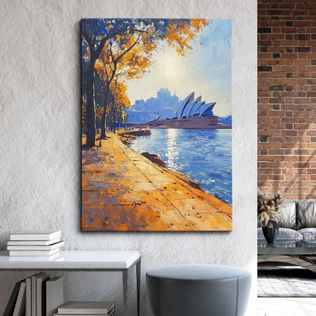 Sydney Opera House Abstract Painting Palette Knife Strokes Style Wall ...