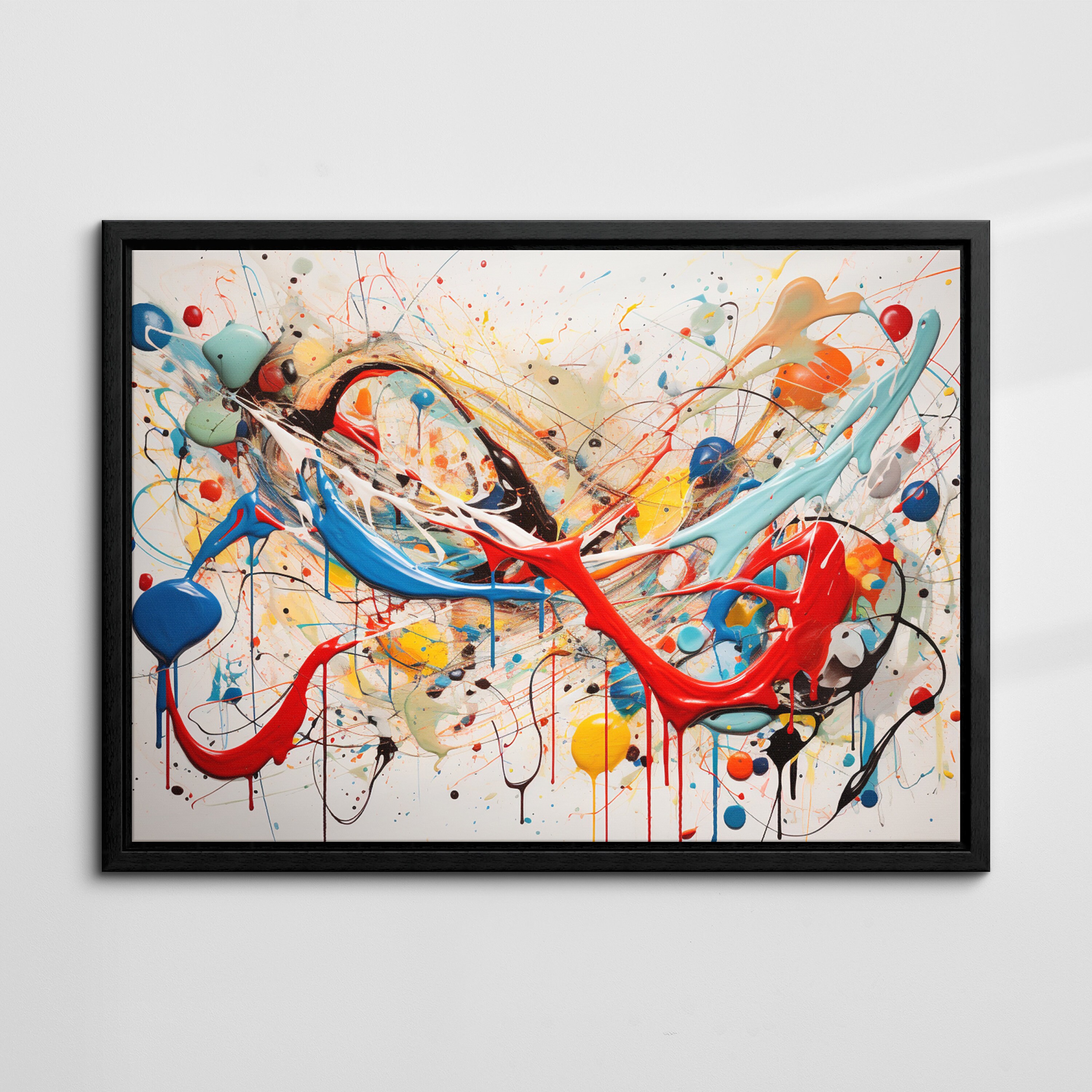 Colorful Paint Splash Abstract Oil Painting Splatter Style - Etsy