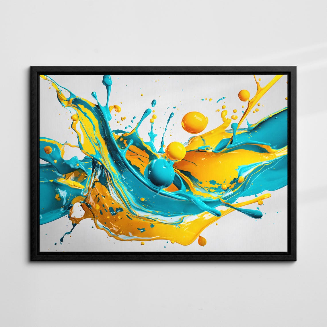 Colorful Paint Splash Abstract Oil Painting Splatter Style Wall Art ...