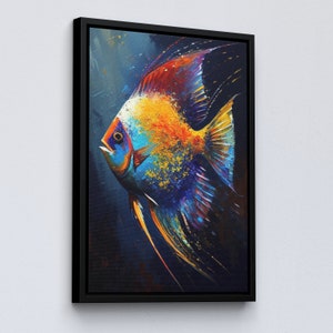 Bright & Colorful Fish Animal Abstract Paint Splash Modern Painting ...