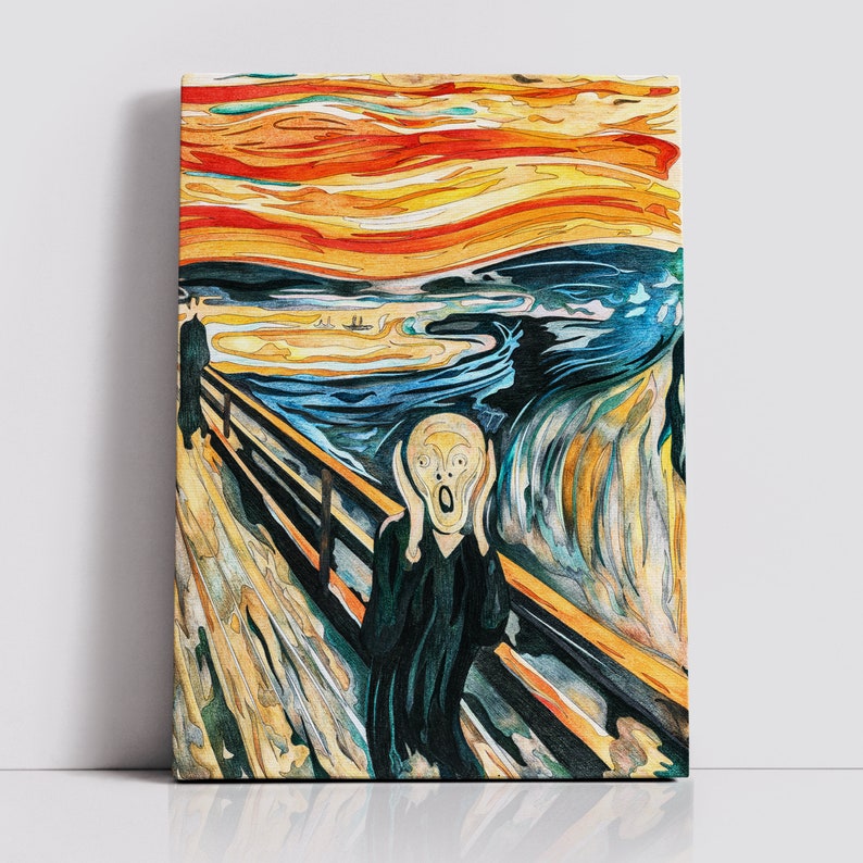 The Scream Famous Painting 1893 Edvard Munch Expressionism Wall Art ...