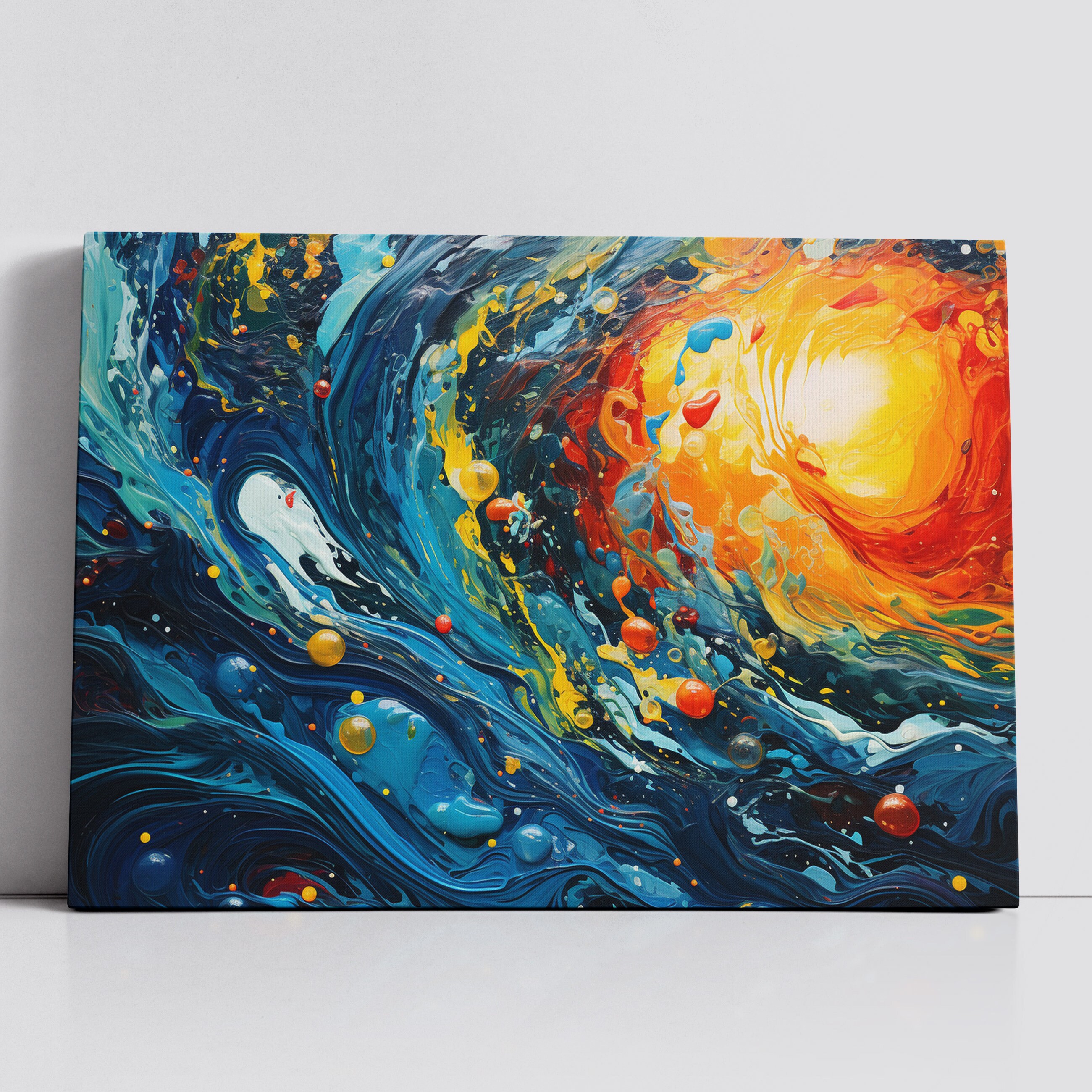 Color Paint Splash Waves Abstract Oil Painting Splatter Style - Etsy