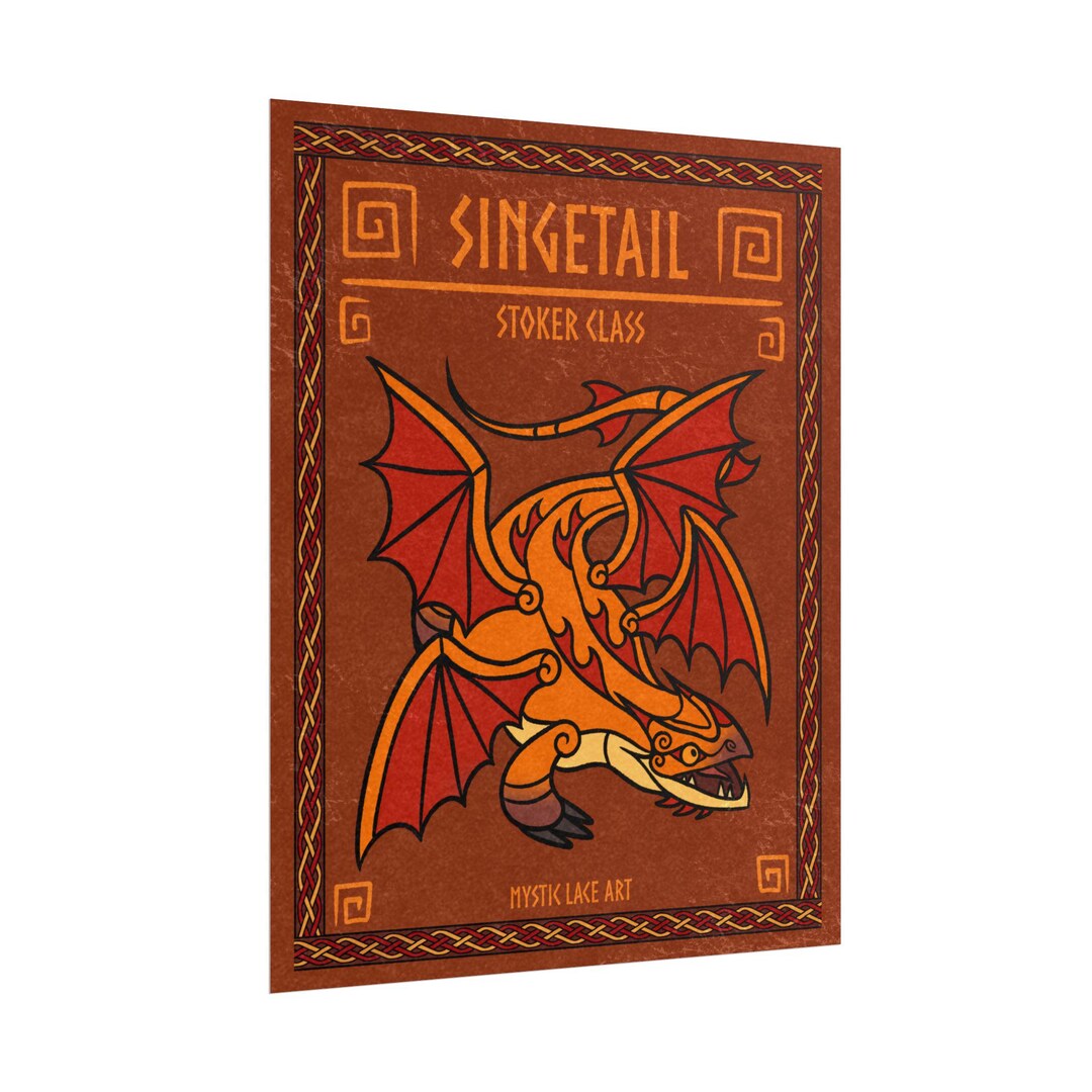 Singetail Orange Dragon HTTYD Inspired Stylized Poster - Etsy
