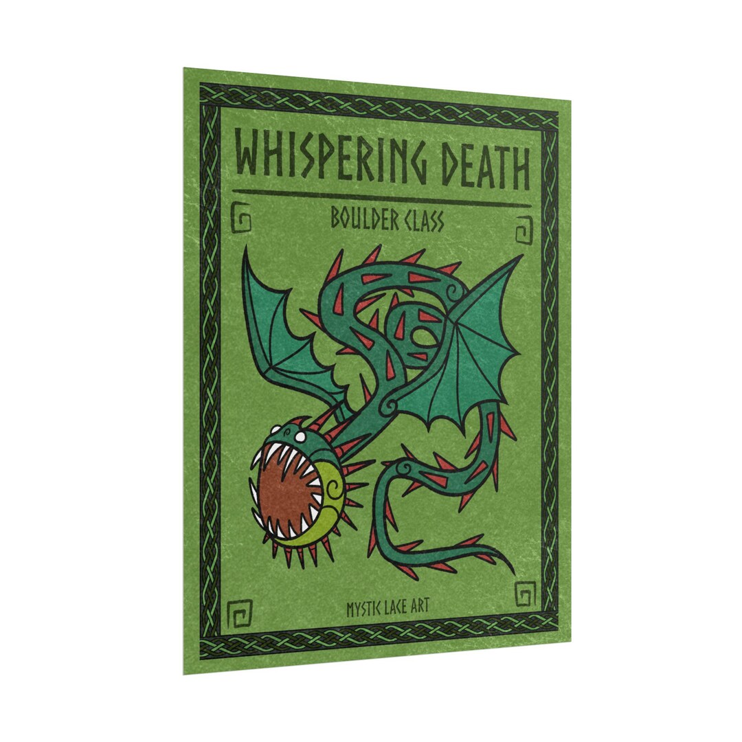 Whispering Death Dragon HTTYD Inspired Stylized Poster - Etsy