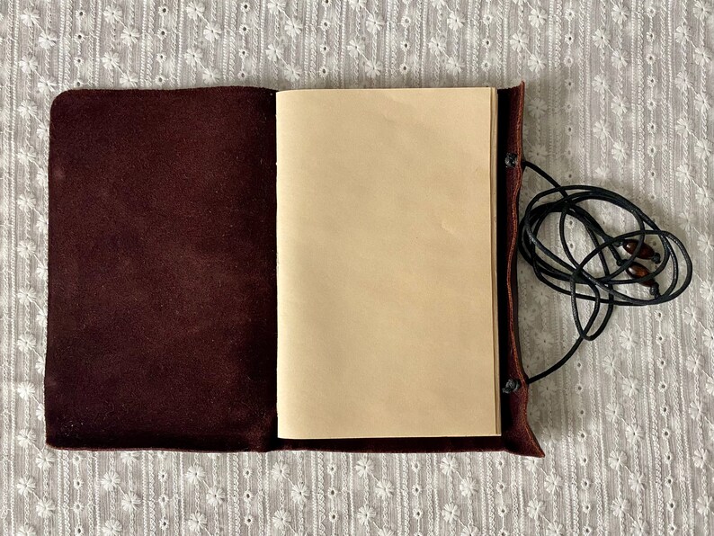 Handmade Leather-bound Travel Journal Dark Brown Leather With Black ...