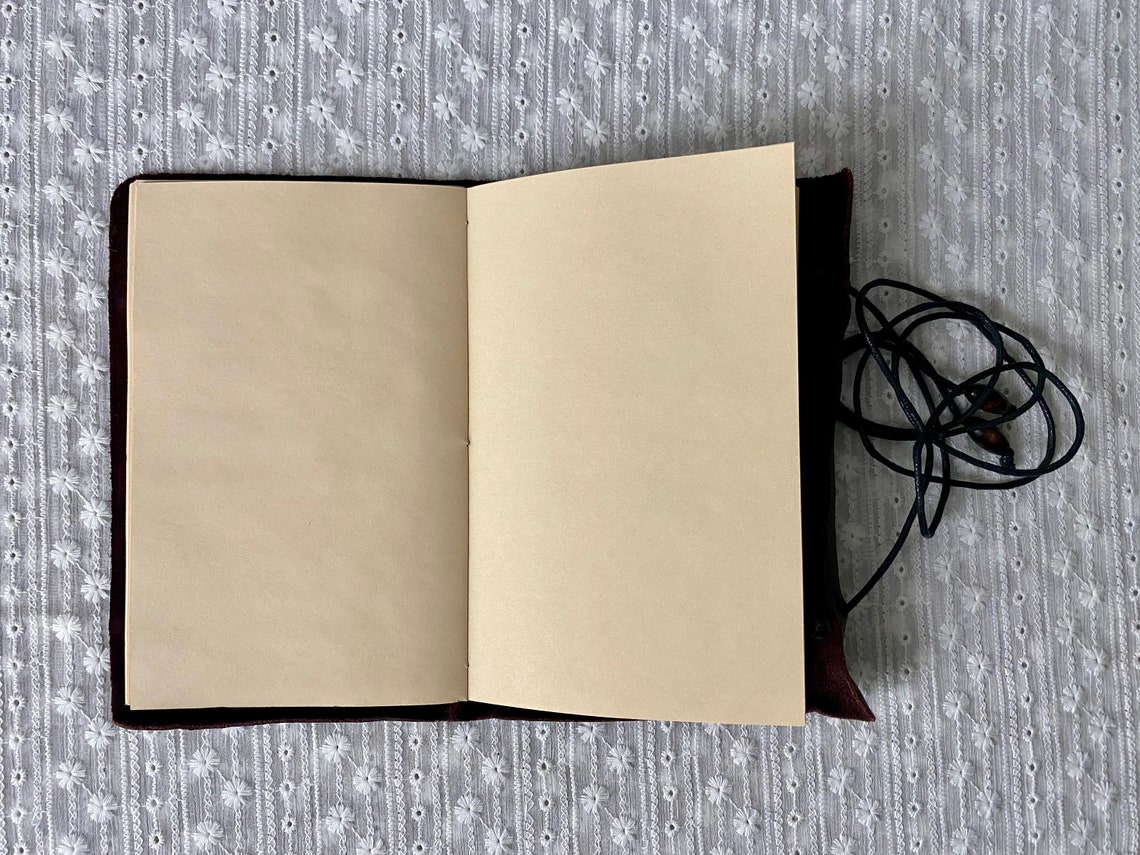 Handmade Leather-bound Travel Journal Dark Brown Leather With Black ...