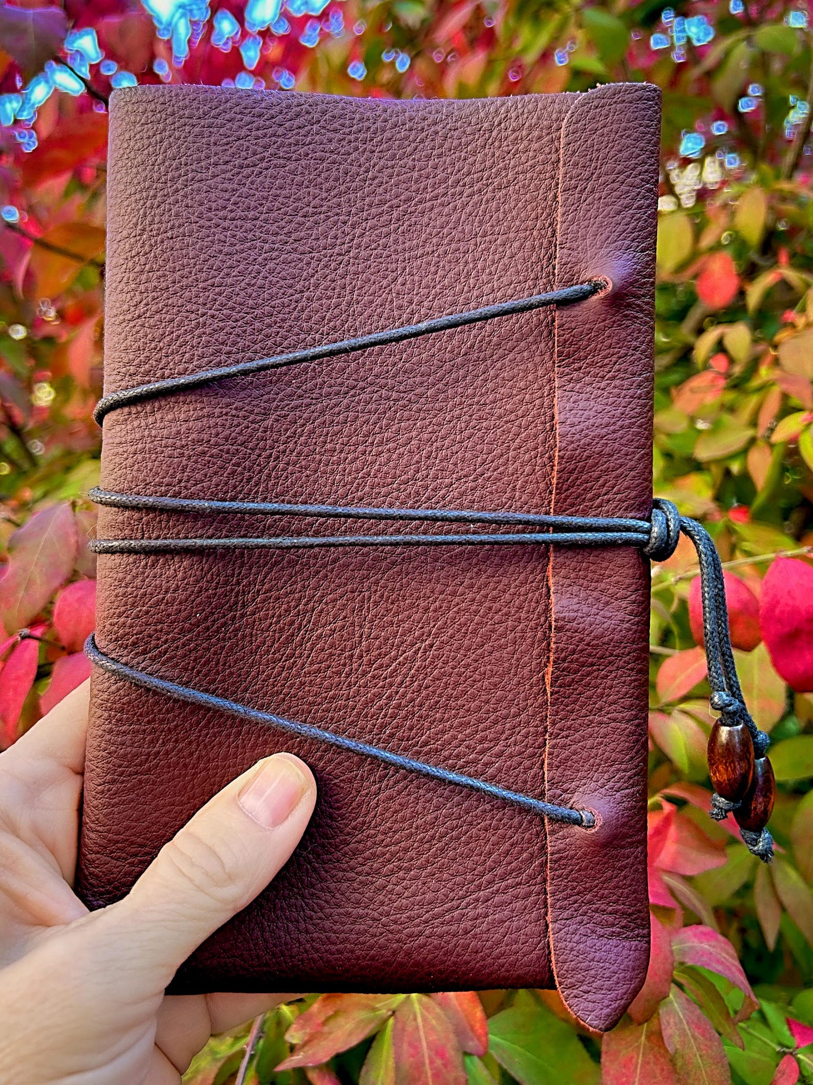 Handmade Leather-bound Travel Journal Dark Brown Leather With Black ...
