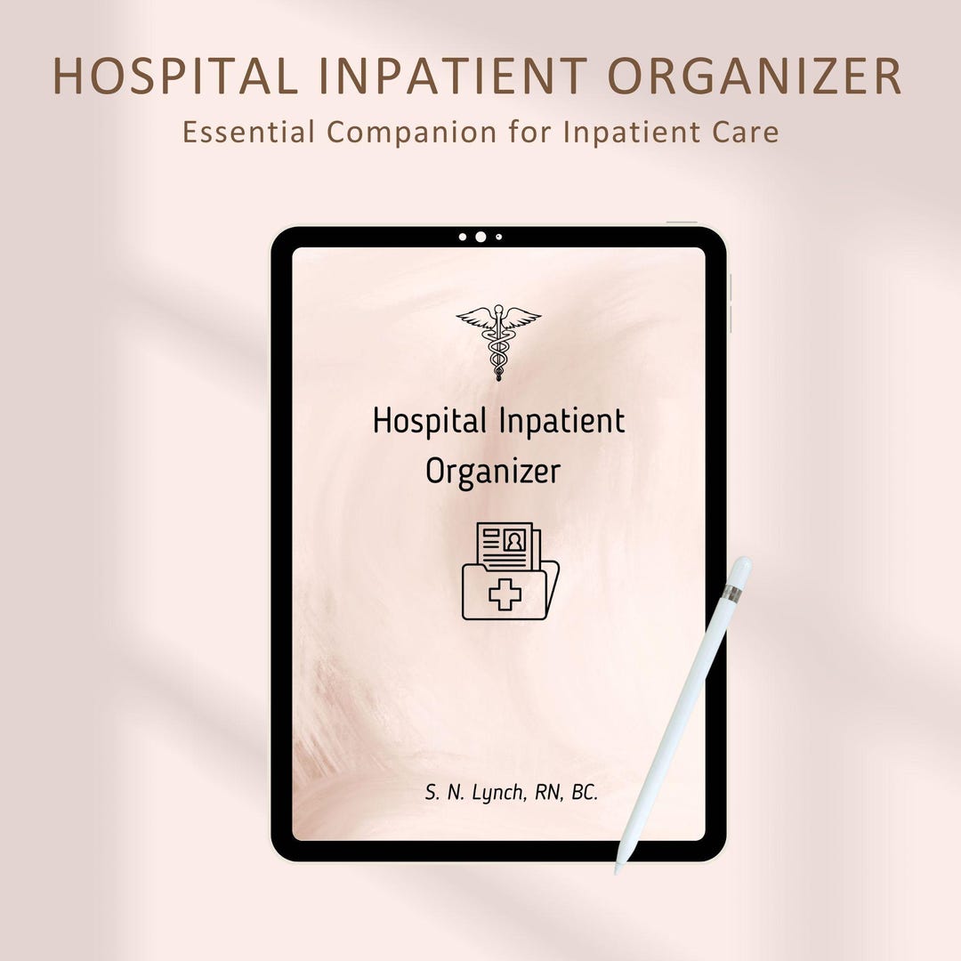 Hospital Inpatient Organizer, Medical Tracker & Planner, Hospital Stay ...