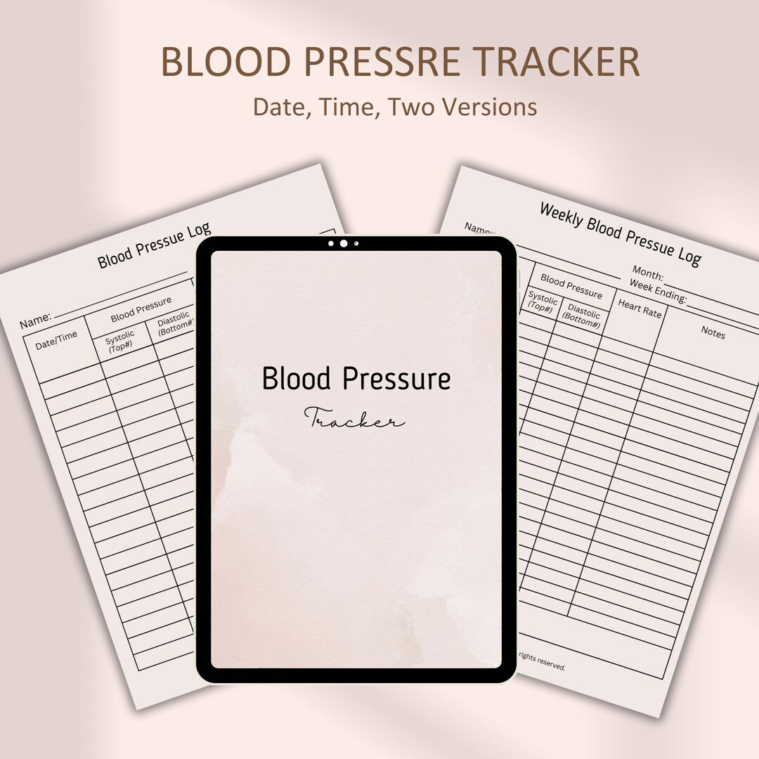 Blood Pressure Tracker, Heart Rate Log, Blood Pressure Record Sheet ...
