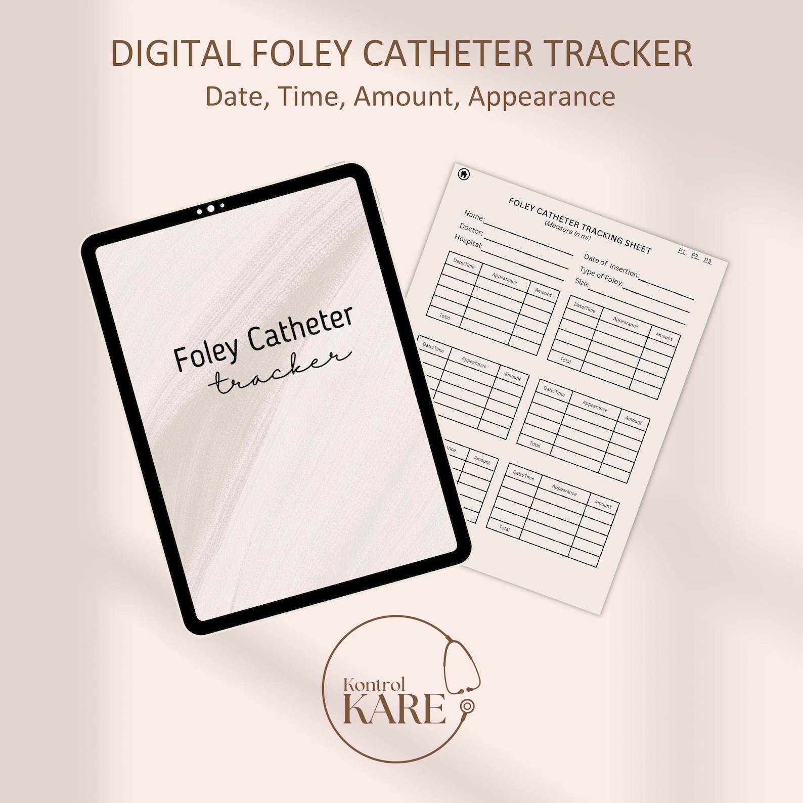 Foley Catheter Drain Output Tracker, Post Operative Output Record Sheet ...