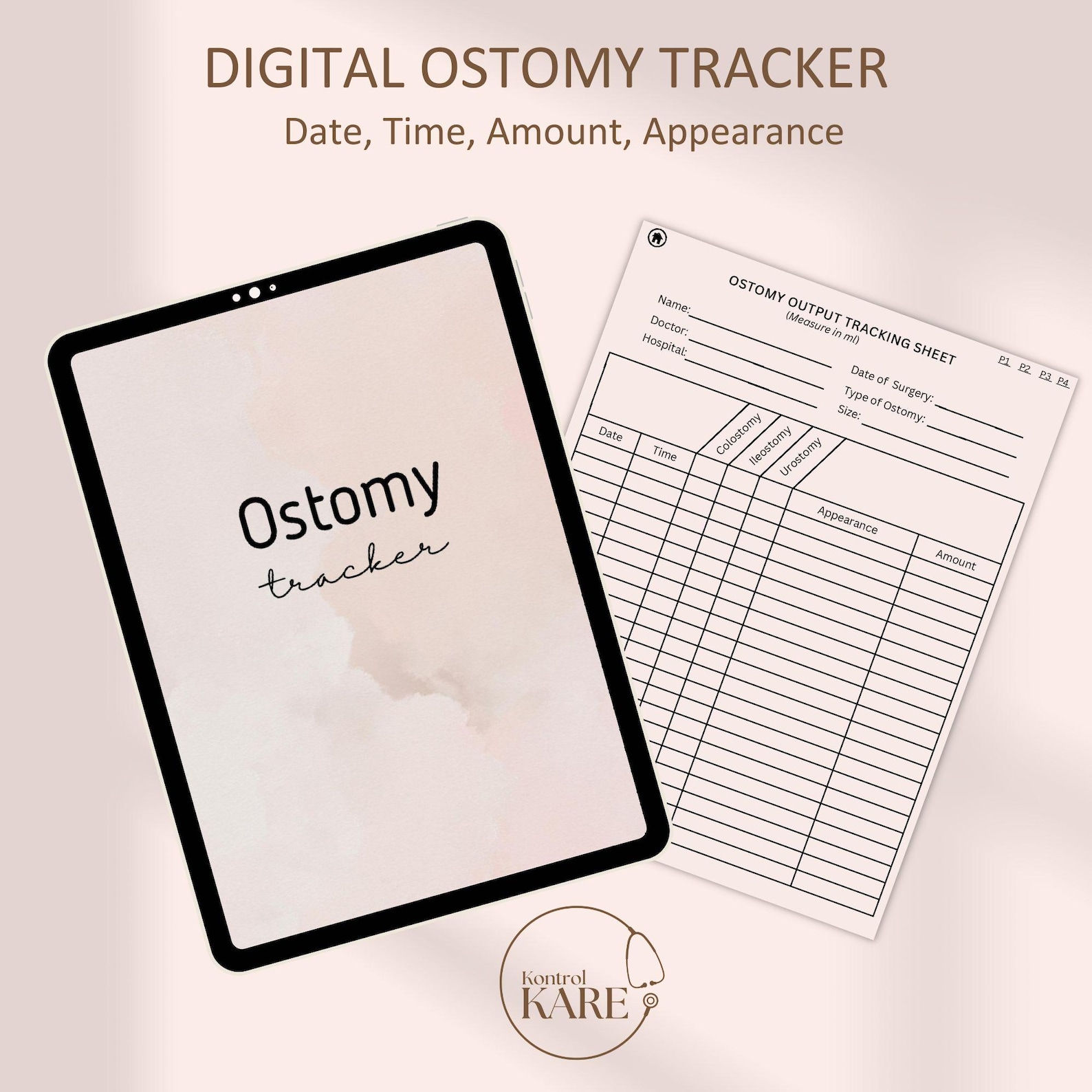 Ostomy Output Tracker, Post Operative Record Sheet, Surgical Drain Log ...