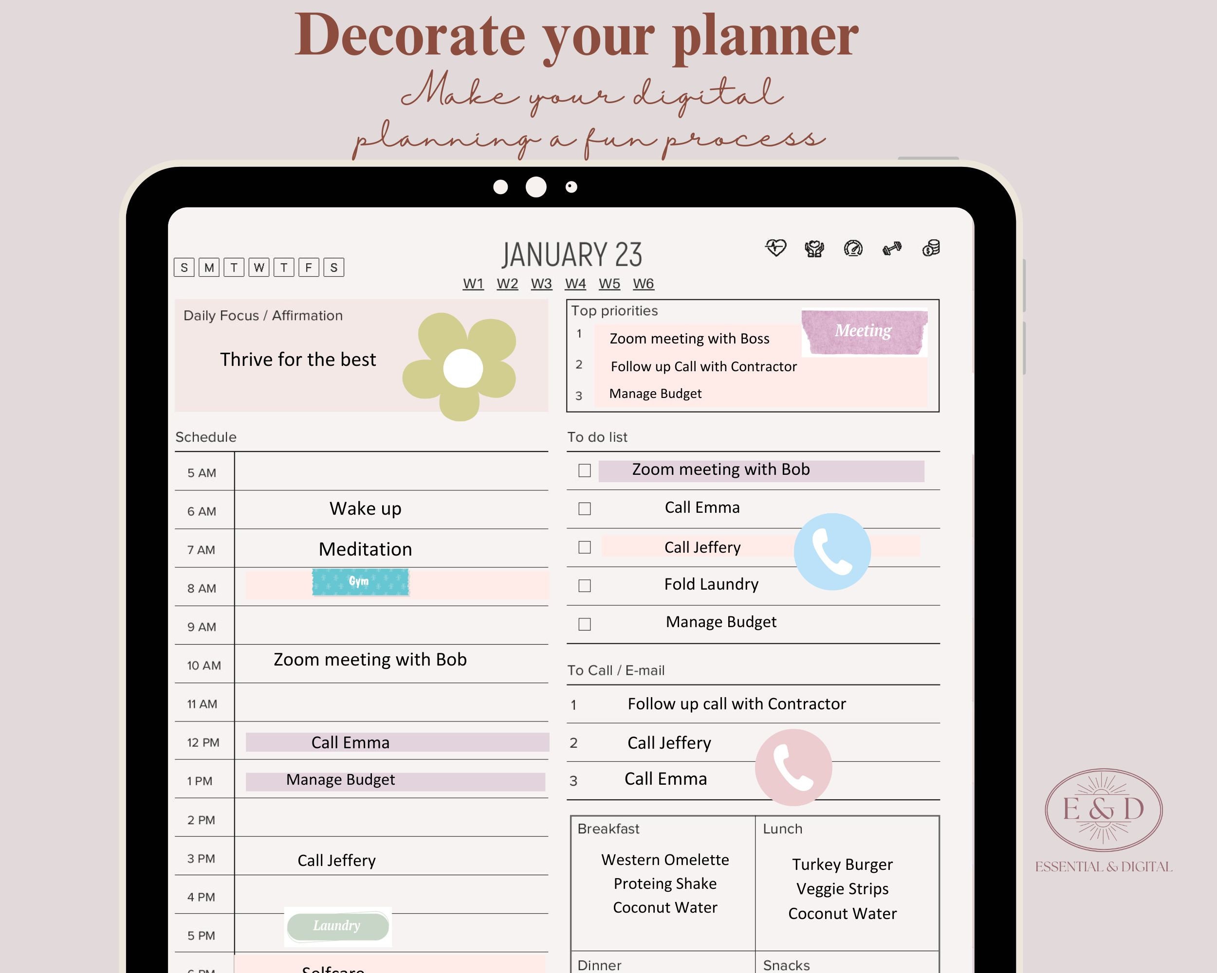 Planner Stickers Pack, Functional Stickers for Digital Planner ...