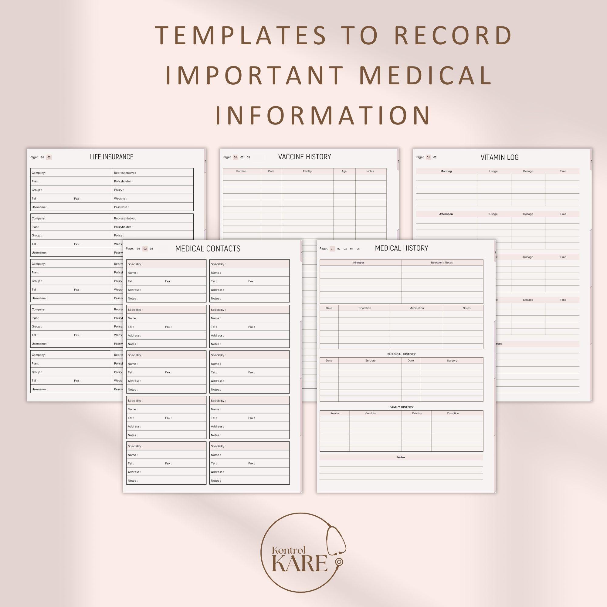 Medical Information Planner, Patient Health Records, Healthcare ...