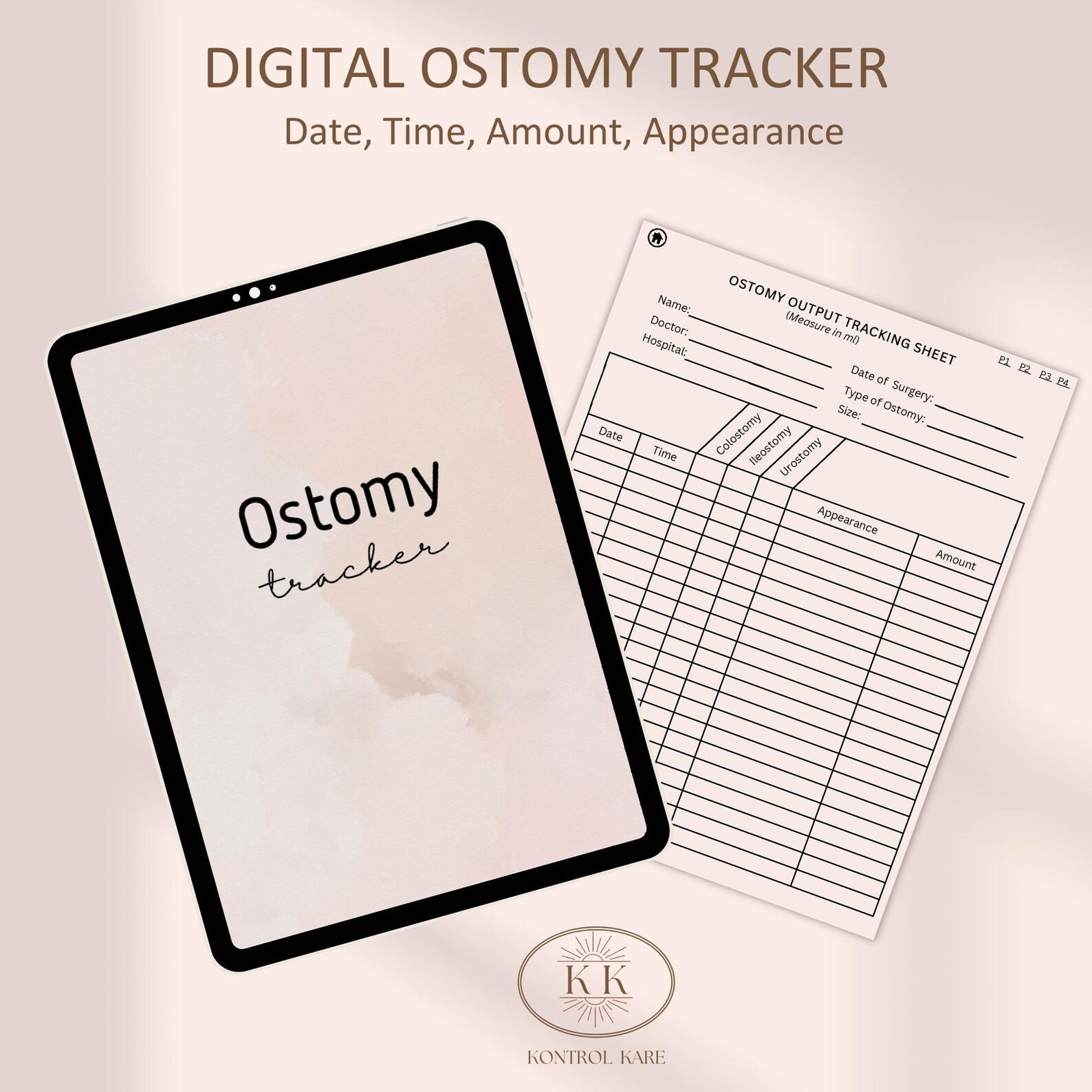 Ostomy Output Tracker, Post Operative Record Sheet, Surgical Drain Log ...