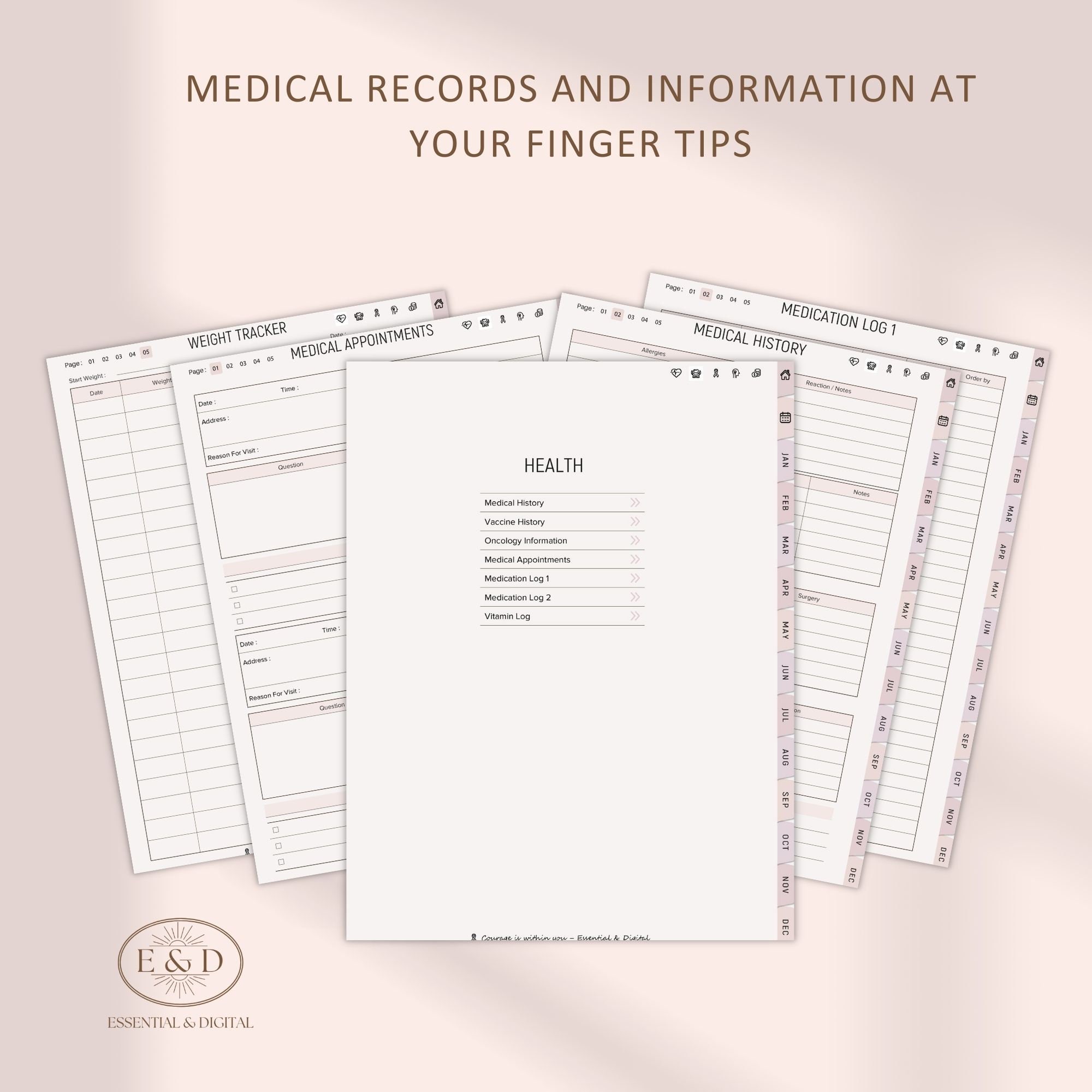 Chemotherapy Undated Digital Planner, Cancer Care Journal, Radiation ...