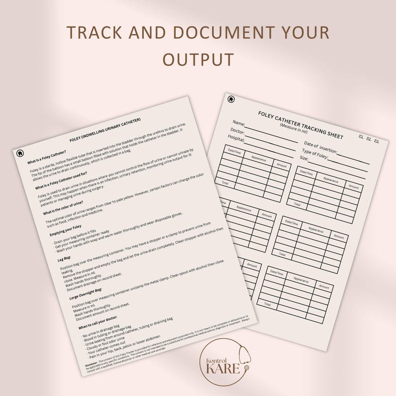 Foley Catheter Drain Output Tracker, Post Operative Output Record Sheet ...