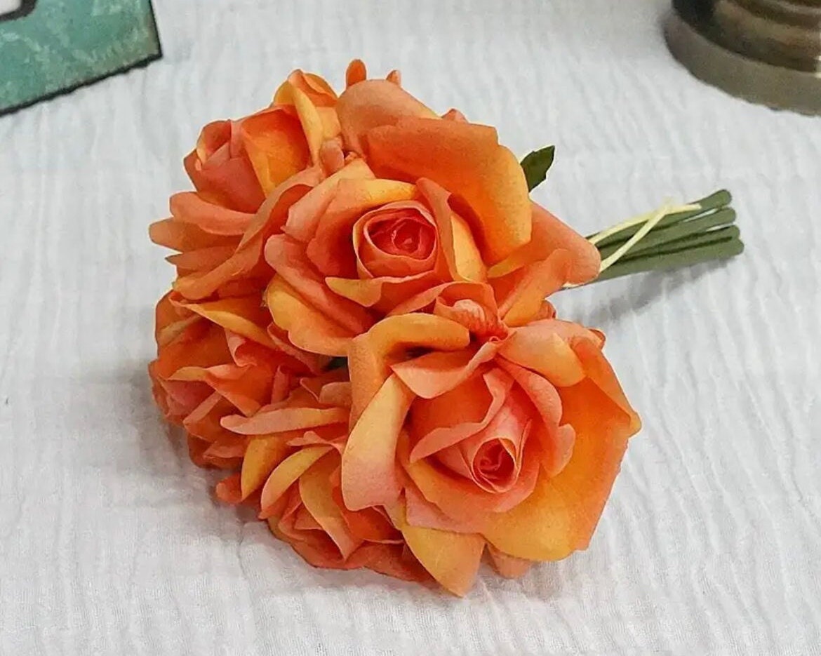 6 Luxurious Real Touch Roses - Etsy