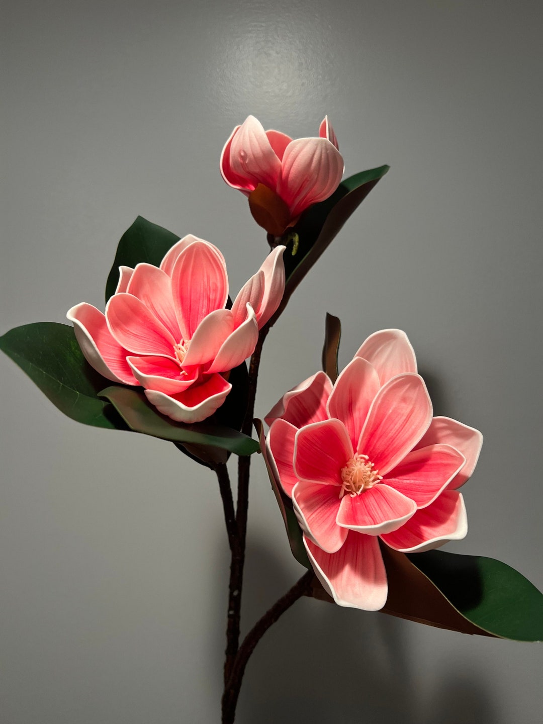 Extra Large Real Touch White Magnolia With 3 Flower Heads. - Etsy