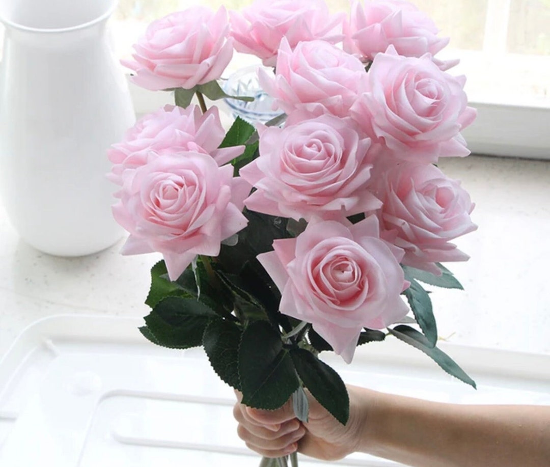 6 Real Touch Roses - Etsy