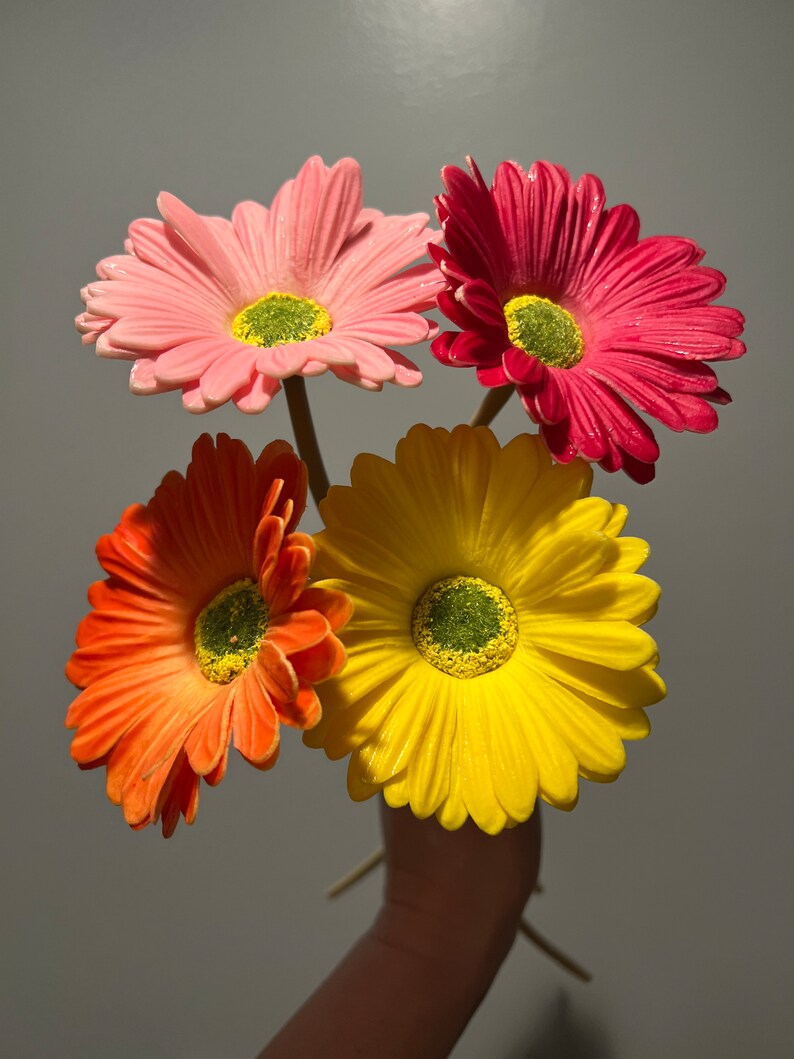 8 Real Touch Gerbera Daisies - Etsy
