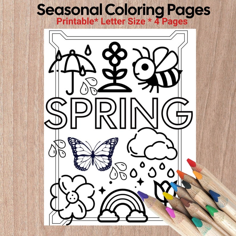 Seasonal Coloring Pages - Etsy