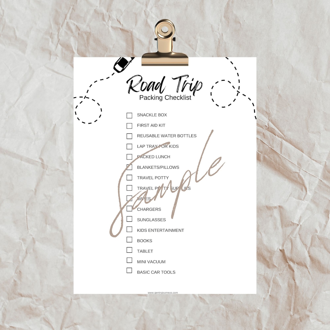 Road Trip Packing Checklist Printable - Etsy