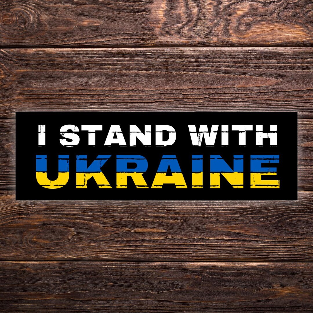 I Stand With Ukraine Sticker | Vinyl | Water-resistant | 3"x1" | Pro ...