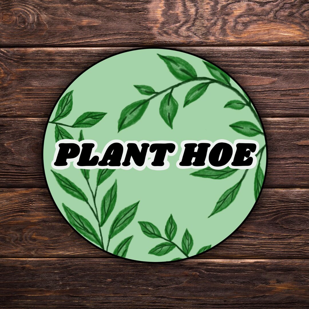 Plant Hoe Round Sticker | Hand Drawn | Vinyl Sticker | Water Resistant ...