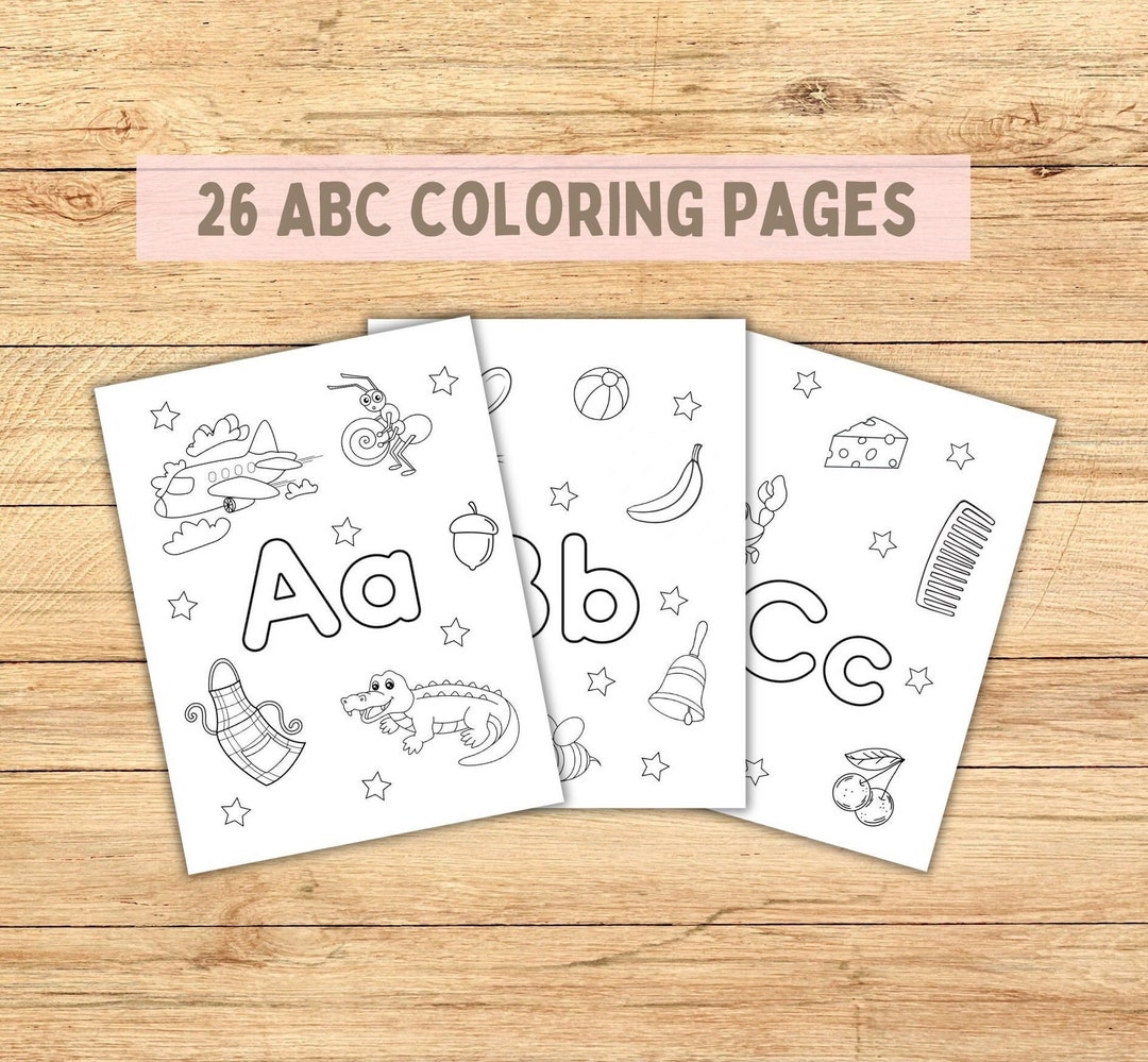 Alphabet Coloring Pages for Kids ABC Coloring Pages/ - Etsy